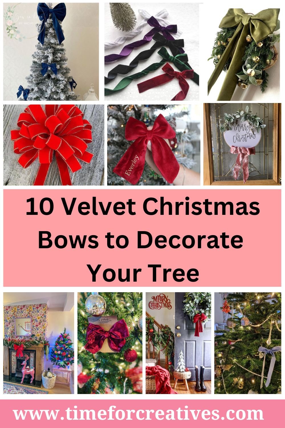 10 Velvet Christmas Bows to Decorate Your Tree | Time for Creatives